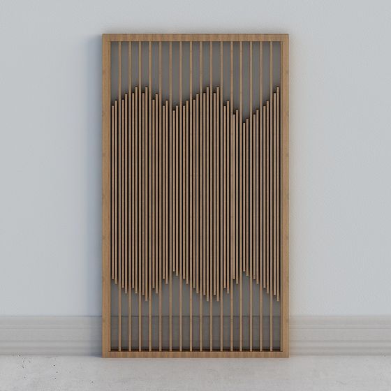 Wave Wood Screen 3D model