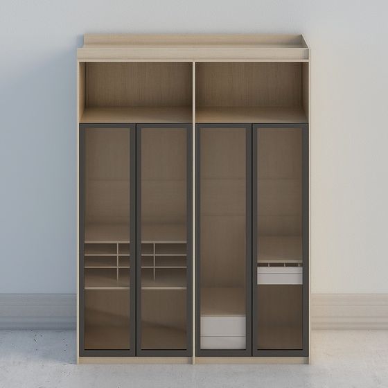 Modern Low-Poly Wardrobe 3D model