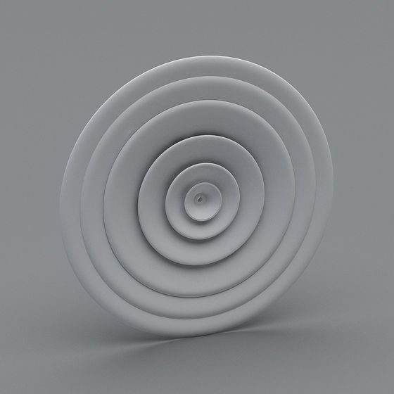 Low-Poly Concentric Circles 3D Model – Geometric Design