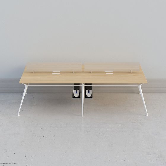Stylish Double Work Table 3D model for Modern Offices