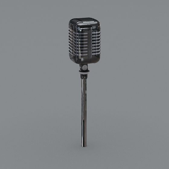 Vintage-Inspired Low-Poly Microphone 3D model