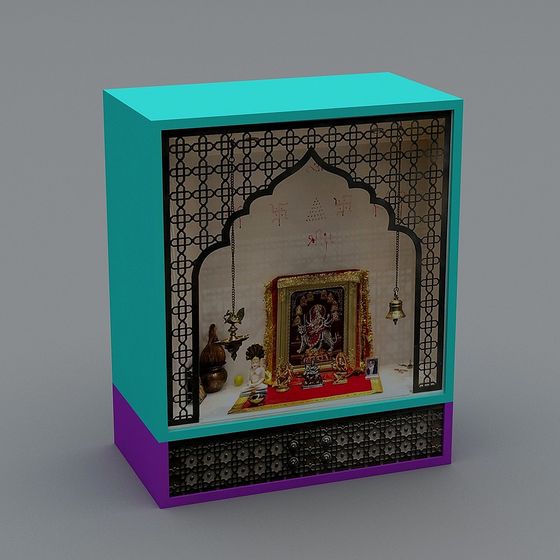 Intricate Indian Altar 3D model