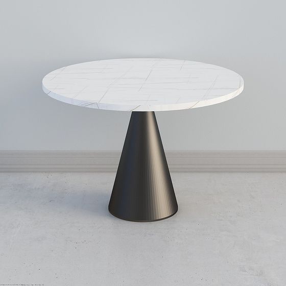 Cone-Shaped Marble Dining Table 3D Model – Modern Design