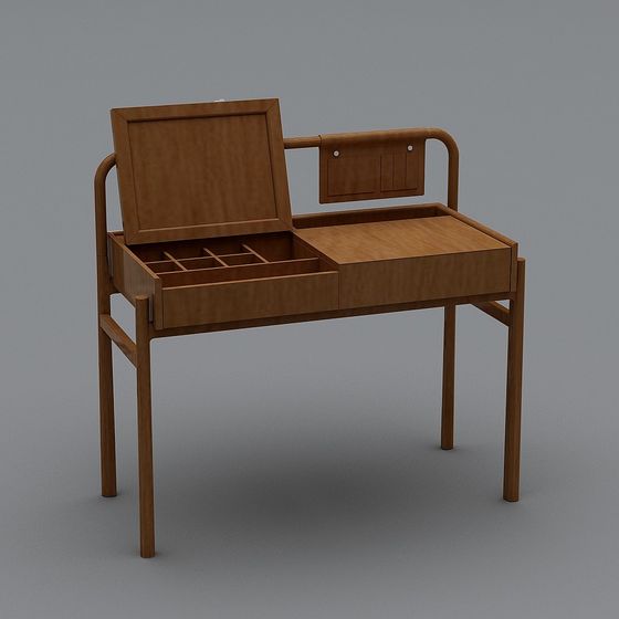 Stylish Vintage Makeup Vanity 3D model