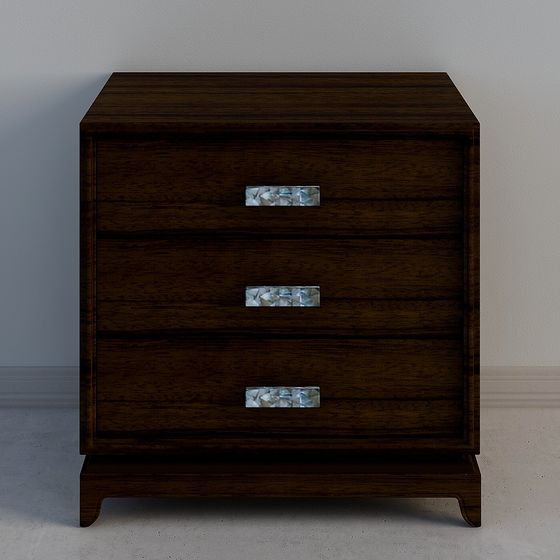 Wooden Shell Drawer Cabinet 3D model