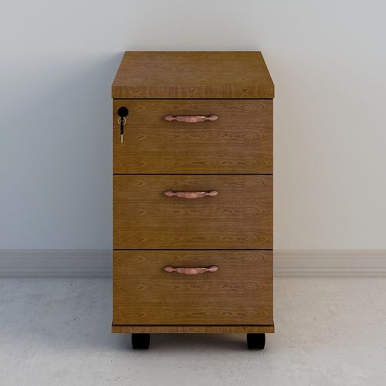 Retro-Inspired Mobile File Cabinet 3D model