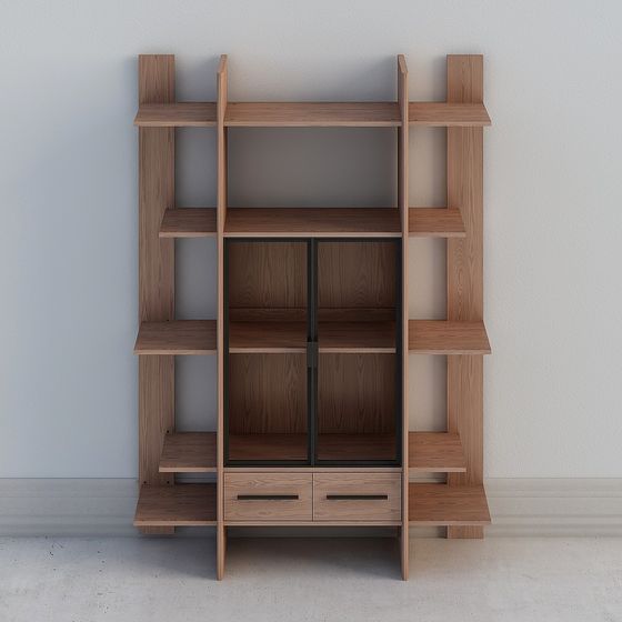 Modern Low-Polygon Bookshelf 3D model