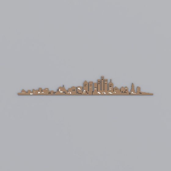 Futuristic Low-Poly City Skyline 3D model