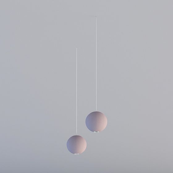 Suspended Double Sphere Light 3D model