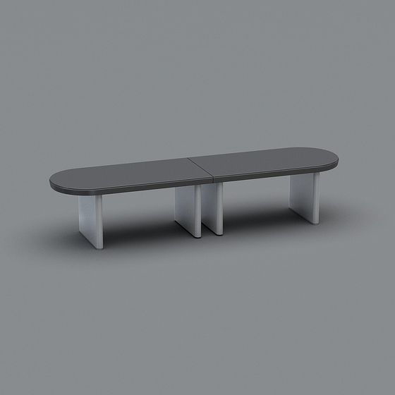 Futuristic Oval Conference Table 3D model