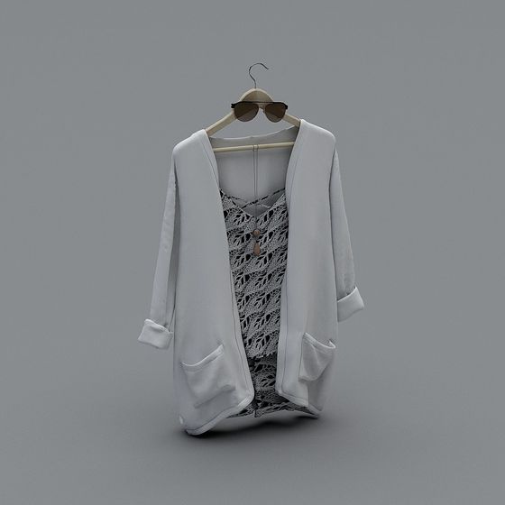 Stylish Low-Poly Fashion Outfit 3D model