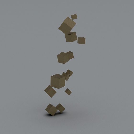 Floating Cube 3D model for Modern Aesthetics
