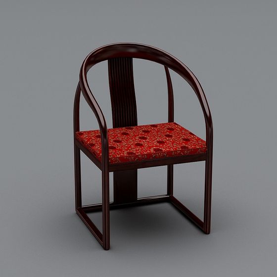 Oriental Style Circle Chair 3D model