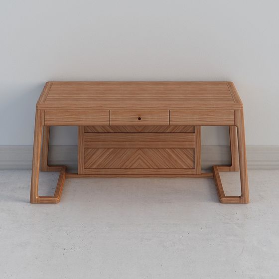 Functional Earth Color D692 Desk 3D Model - Modern Workspace