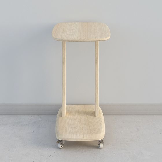Single Wood Color Side Table 3D Model – Free Resource