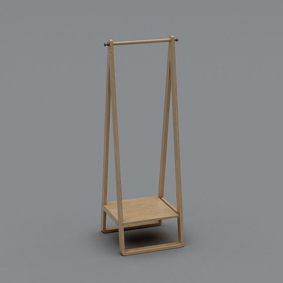 Minimalist Wooden Hanger 3D model for Interior Design
