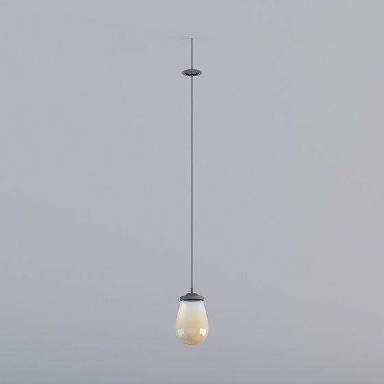 Elegant Low-Polygon Pendant Lamp 3D Model – Glass & Metal