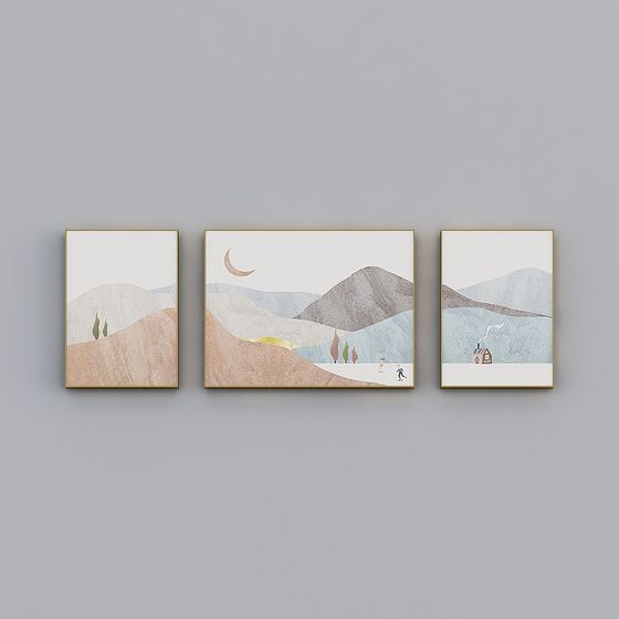 Mountain and River Scroll 3D model Collection