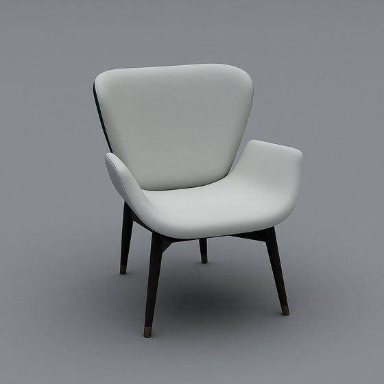 White Single Chair 3D Model – Comfortable Elegance Free