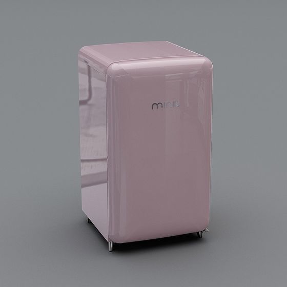 Charming Retro Mini Fridge 3D model