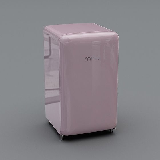Vintage-inspired Mini Fridge 3D model