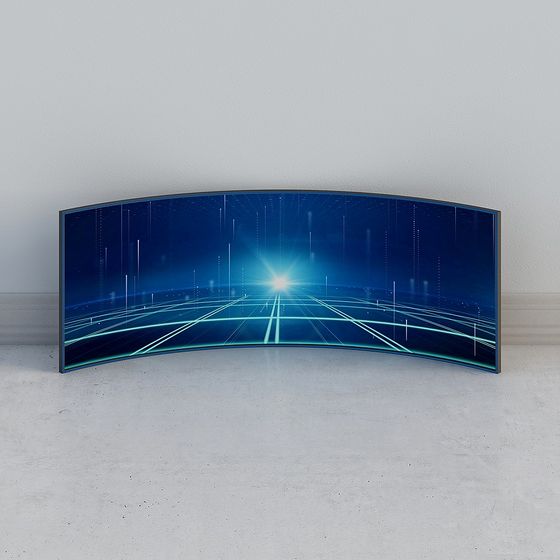 Curved Display Panel 3D Model for Creative Projects