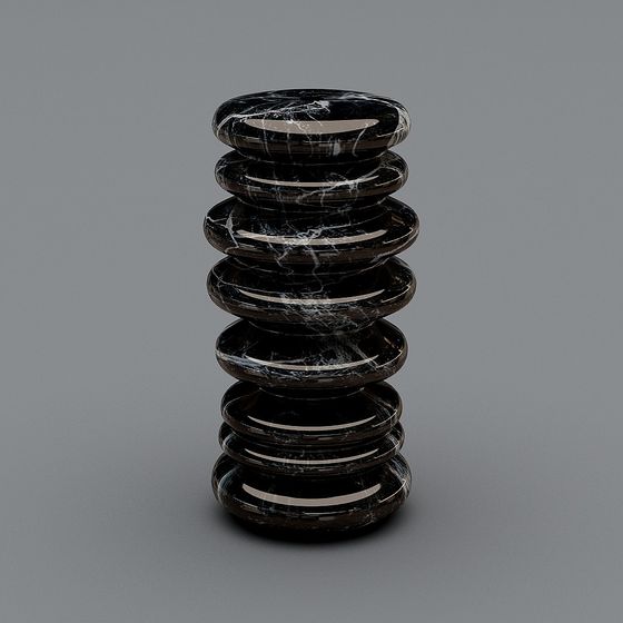 Chic Marble Stack 3D model for Creative Spaces
