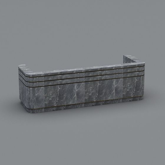 Sleek Low-Poly Reception Desk 3D model
