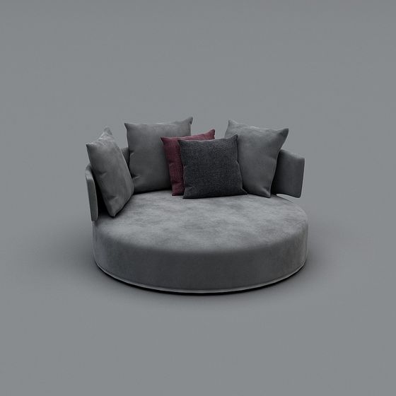 Stylish Round Sofa 3D model for Modern Interiors