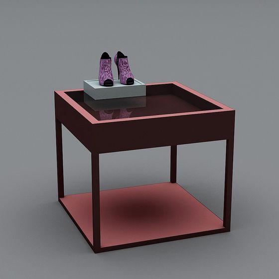 Elegant Low-Polygon Side Table 3D model
