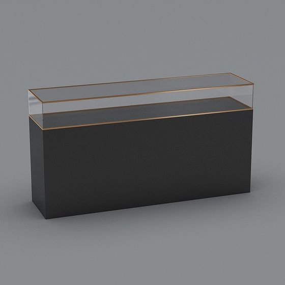 Elegant Low-Poly Display Cabinet 3D model