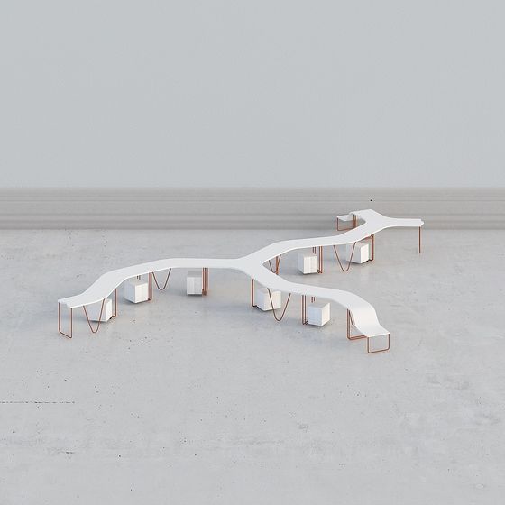 Streamlined Bench 3D model