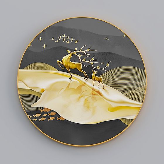 Morning Deer Silhouette 3D model