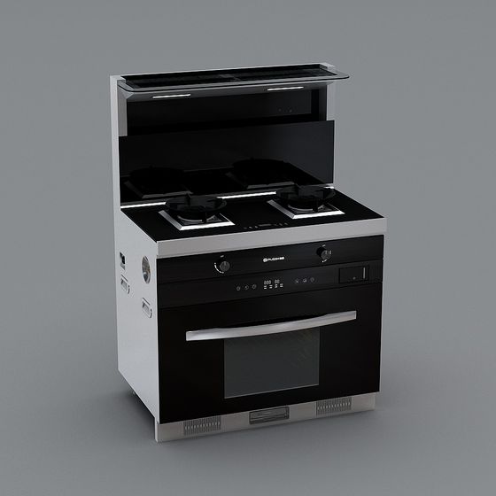 Sleek Integrated Cooker 3D model for Modern Kitchens