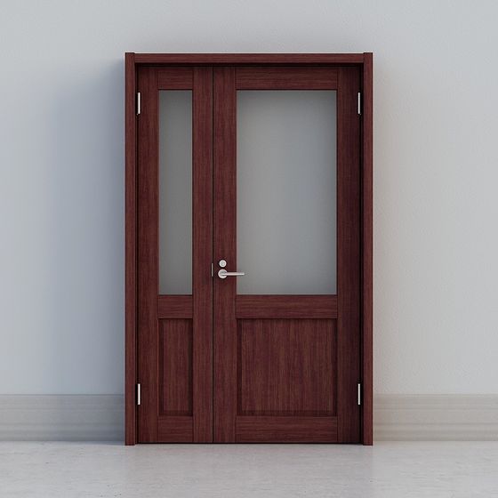 Modern Glass Panel Door 3D model