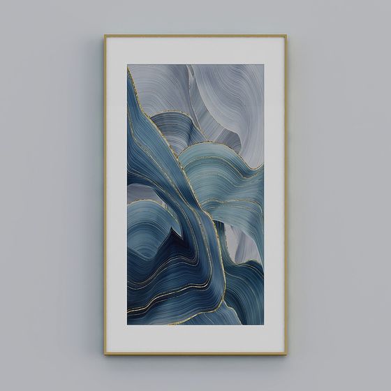 Stunning Abstract Wave Art 3D model for Creative Spaces