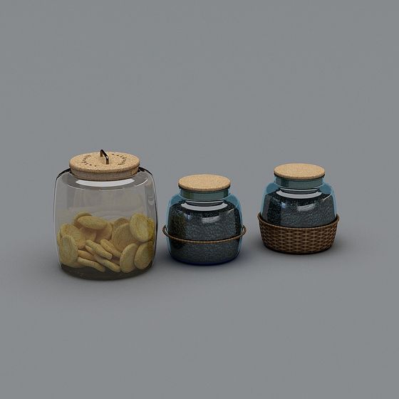 Artistic Storage Jars 3D model for Creative Designs