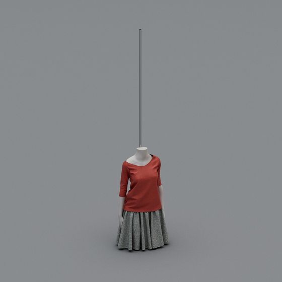 Stylish Low-Polygon Clothing Display Stand 3D model