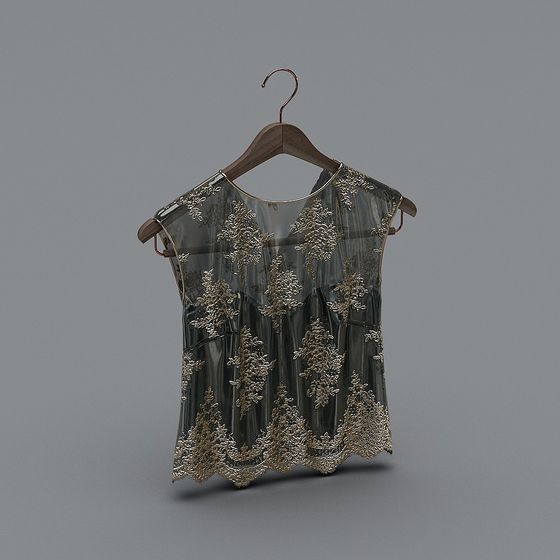Elegant Lace Top 3D model for Creative Projects