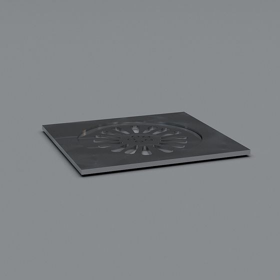 Stylish Square Drain 3D Model for Modern Applications