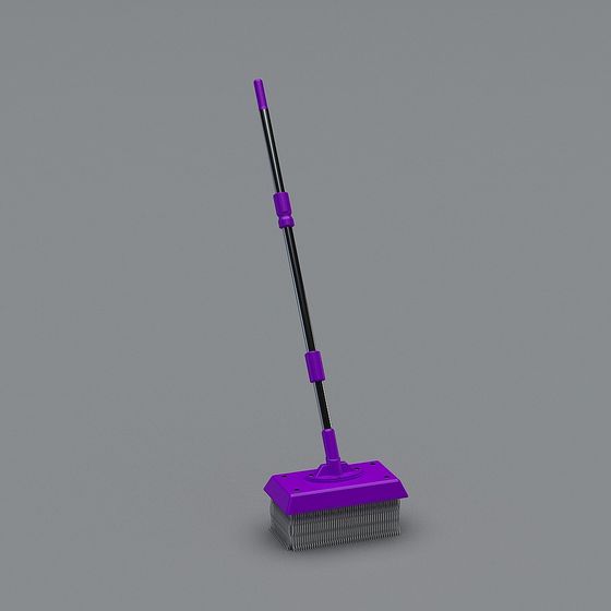 Modern Purple Multifunctional Broom 3D Model – Sleek Cleaning Tool