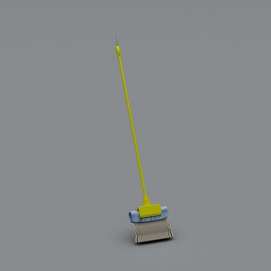 Modern Low-Poly Broom 3D Model – Colorful Practical Design