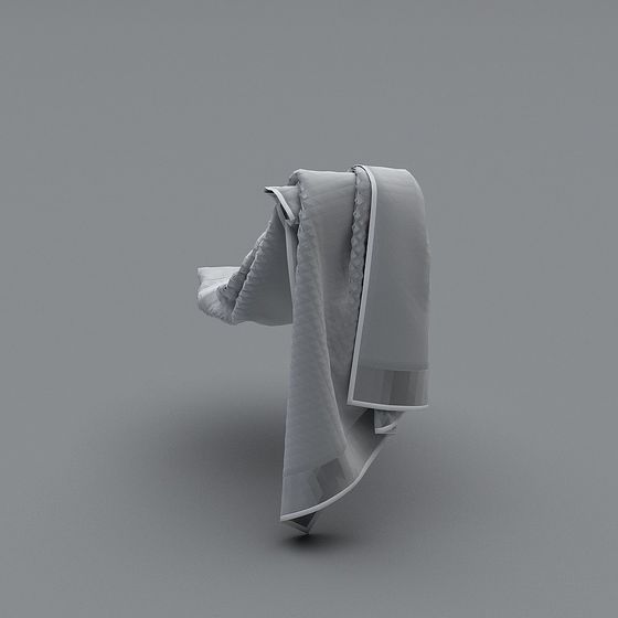 Ethereal Cloak Low-Poly 3D Model – Soft Gray Fabric