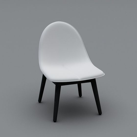 Streamlined Dining Chair 3D Model – Modern Minimalist Design