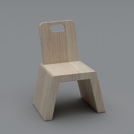 Wooden Children's Chair 3D model for Creative Projects