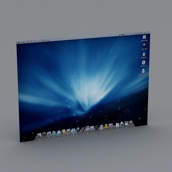 Retro Computer Desktop Low-Poly Model – Nostalgic Blue Design