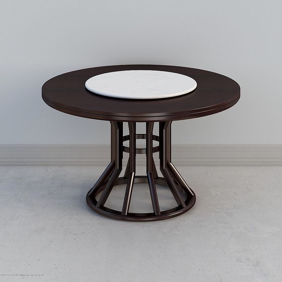 Elegant Low-Poly Round Table 3D model