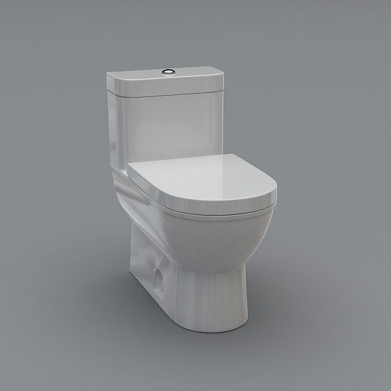 Urban Toilet Low-Polygon 3D Model