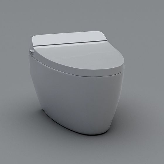 Elegant Smart Toilet 3D Model – Minimal Low-Poly Design