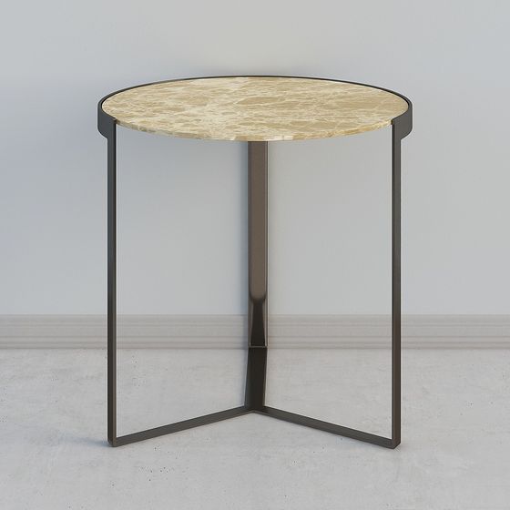 Unique Low-Polygon Round Table 3D model